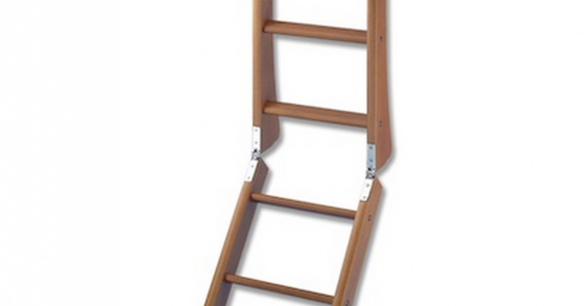 6-step wooden ladder with safety hooks - Stern and bow ladders - MTO ...