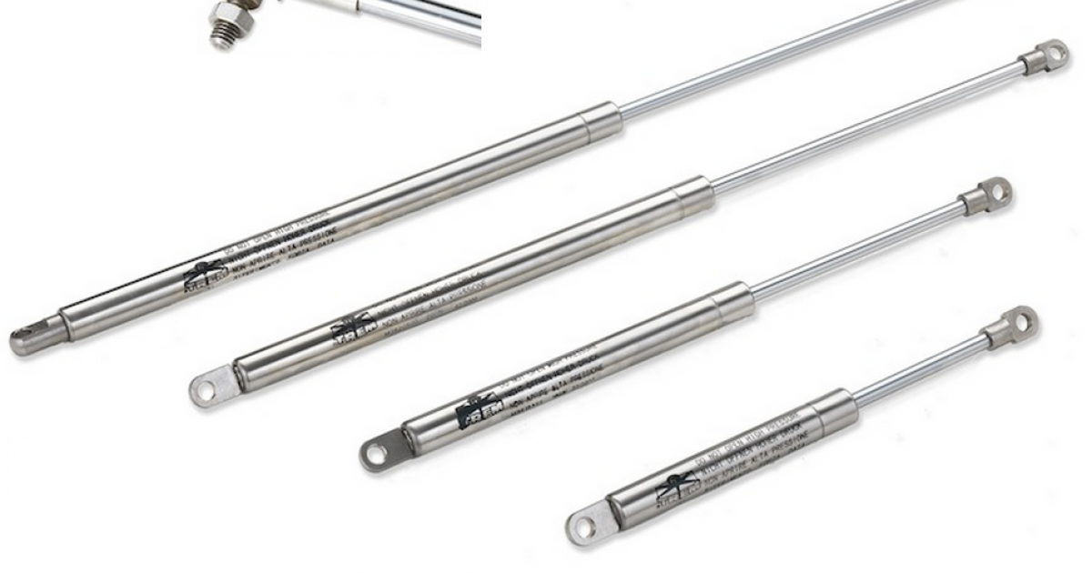 Telescopic Gas Springs in AISI 316 Stainless Steel Ball Attachments ...