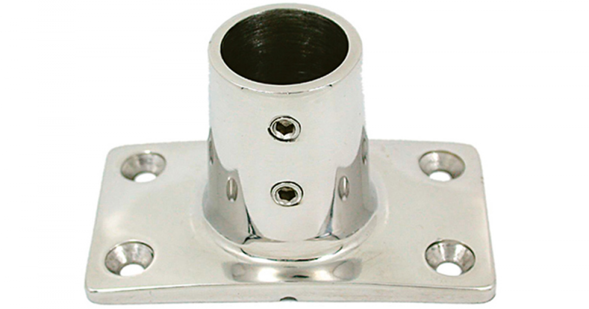 Rectangular base straight - Pulpit Tube Supports Bases - MTO Nautica Store
