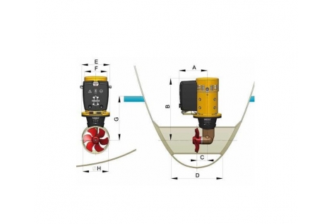 Complete kit bow thruster Vetus Bow Propeller 55 - Bow thrusters and ...