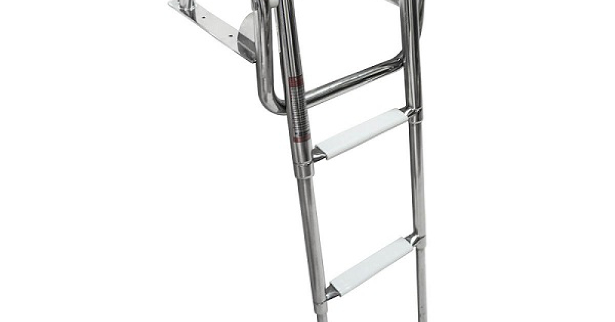 Telescopic ladder in removable and folding stainless steel - Stern and ...